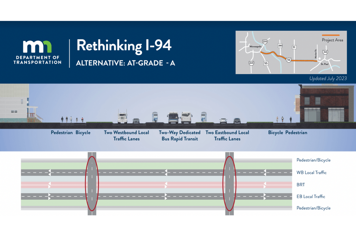 MnDOT presents 10 options for redeveloping part of Interstate-94