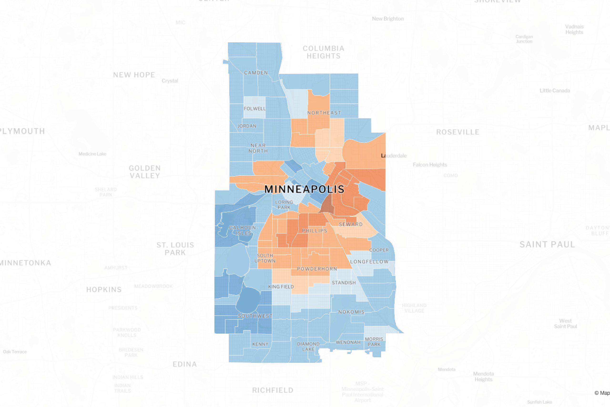 A detailed map of the 2025 Minneapolis mayoral election
